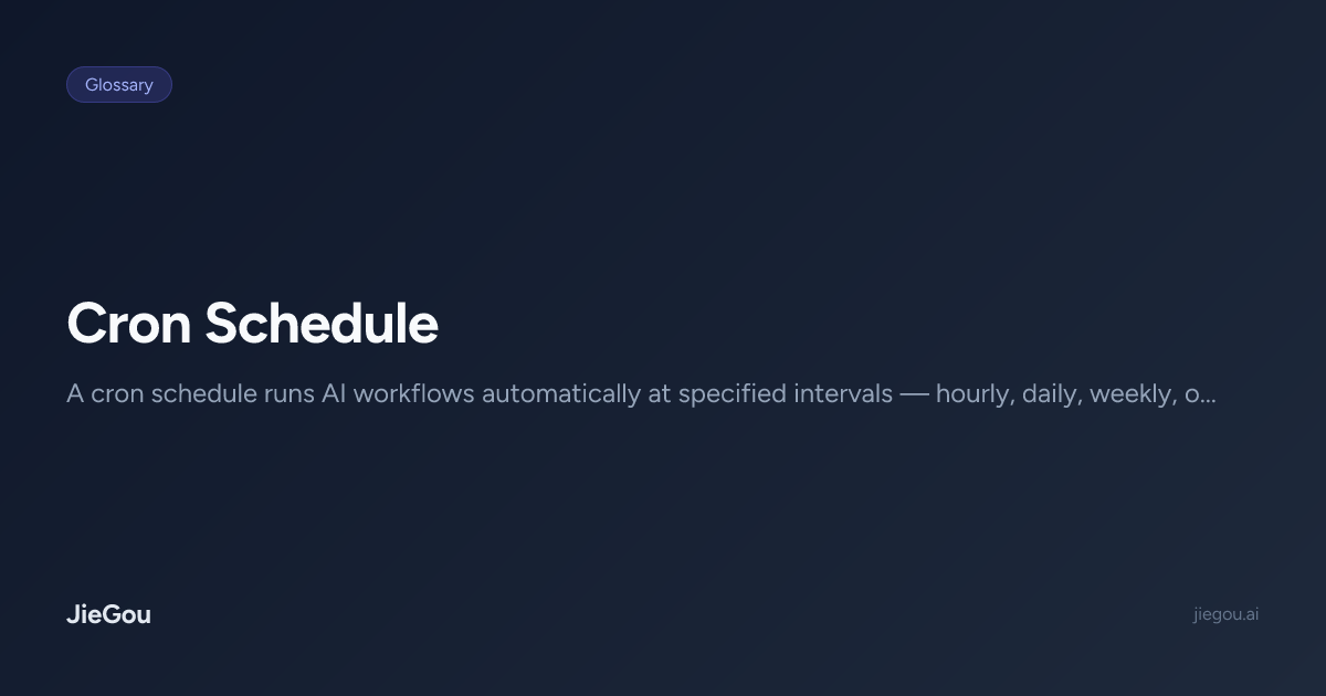What Is a Cron Schedule? — Time-Based AI Automation Triggers | JieGou